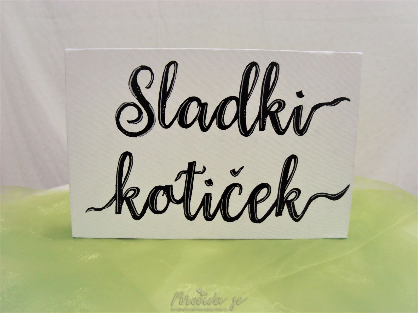 Napis Sladki kotiček | Poročiva se